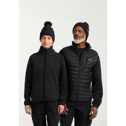 Jack Wolfskin Damen Bommelm&uuml;tze "POMPOM BEANIE", schwarz, Materialmix, M&uuml;tzen