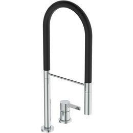 Ideal Standard Gusto K&uuml;chen-2-Loch-Armatur BD425AA chrom, mit 2-Funktionshandbrause aus Metall