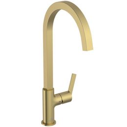 Ideal Standard Gusto K&uuml;chenarmatur BD411A2 brushed gold, mit hohem eckigen Rohrauslauf