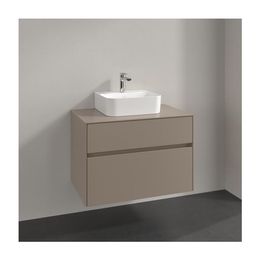 Villeroy & Boch Villeroy und Boch Collaro Waschtischunterschrank C09300VM 80x54,8x50cm, Waschtisch mittig, taupe