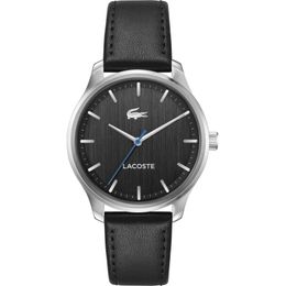 Lacoste Herren Quarzuhr "LISBON", schwarz, Armbanduhren, Armbanduhr, Herrenuhr, Lederarmband, analog