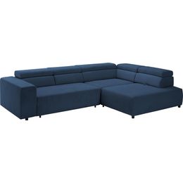 Ecksofa, B:308cm H:73cm T:203cm, blau, exxpo - SOFA FASHION, Wohnzimmer, Sofas, "VITTORIO mit Komfortfunktionen, bequem und modern, Cord, L-Form",
