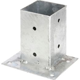 Alberts Aufschraubh&uuml;lse, &Oslash; 11mm, grau, Bodenanker, feuerverzinkt, 91 x 91 mm