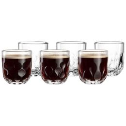Leonardo Latte-Macchiato-Glas "Kaffeegläser-Set (1/2/3) Gocce 220 ml 6er Set transparent", transparent, Trinkgefäße