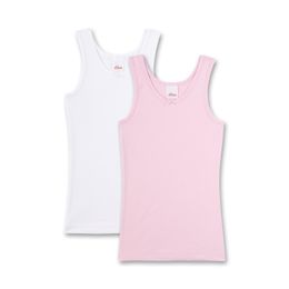s.Oliver M&auml;dchen Unterhemd "Unterhemd 2er Pack", Gr. 104, rosa, Obermaterial: 95% Baumwolle CO. 5% Elasthan EL., Unterhemden