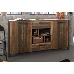 Sideboard FORTE, B:156,4cm H:86,3cm, grau, Wohnzimmer, Sideboards, "Clif", Breite 156 cm
