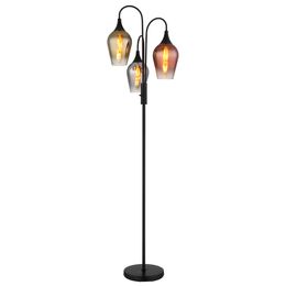 Globo LIGHTING Stehlampe "LAVUS", schwarz, 1 Stk., Leuchten, Stehleuchte/Glas/kupferfarben/goldfarben/Wohnzimmer/Flur/Vorraum