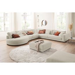 Ecksofa 3C CANDY, B:395cm H:86cm T:225cm, beige, 85% Polyester, 15% Viskose, Wohnzimmer, Sofas, "Enisa II, bequem und komfortabel, Mega Familiensofa,