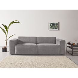 3-Sitzer Home Affaire, B:232cm H:71cm T:96cm, grau, 100% Polyester, Sofas, "Noord mit Kedernaht, Breite 232 cm", Cord, Struktur, Webstoff, mit
