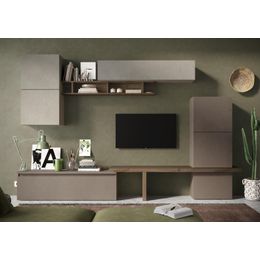 Wohnwand Inosign, B:290cm H:195cm T:40cm, braun, Holzwerkstoff, Wohnzimmer, Kastenm&ouml;bel-Sets, "Infinity, 9tlg. Breite 290 cm, H&ouml;he variabel,