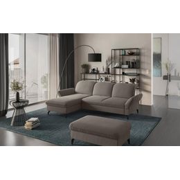 Sit & More Ecksofa SIT & MORE, B:267cm H:88cm T:200cm, braun, 100% Polyester, Wohnzimmer, Sofas, "Leandro L-Form", Wahlweise mit Bett-, Kopfteil - und