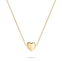 Tamaris Damen Kette mit Anhänger "Schmuck Geschenk Edelstahl Halskette Bold Hearts Herz", Edelstahl, L: 45 B: 5mm, gold, Edelstahl, B:5mm, Halsketten