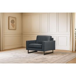 Loveseat Home Affaire, B:105cm H:85cm T:97cm, blau, Kunstleder (65% Polyester, 35% Lederfasern);Cord (92% Polyester, 8% Polyamide), Sessel, "Pinto