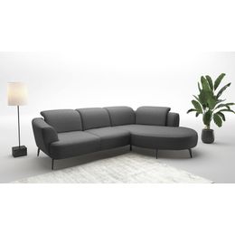 Sit & More Ecksofa SIT & MORE, B:309cm H:87cm T:199cm, grau, 95% Polyester, 5% Polyamid, Wohnzimmer, Sofas, "Zoe", ink.Sitztiefenverstellung, wahlweise mit