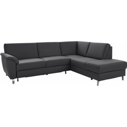 Sit & More Ecksofa SIT & MORE, B:250cm H:87cm T:201cm, schwarz, Kunstleder SOFTLUX;Luxus-Microfaser (100% Polyester), Wohnzimmer, Sofas, "Texel L-Form", mit