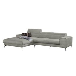 Ecksofa W.Schillig, B:303cm H:70cm T:193cm, grau, Chenille-Flachgewebe R66 (85% Polyester, 15% Nylon), Wohnzimmer, Sofas, "piedroo, Designsofa mit