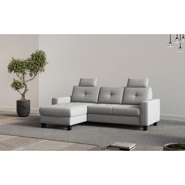 Ecksofa Places of Style, B:239cm H:91cm T:164cm, grau, 95%Polyester 5%Polyamid, Wohnzimmer, Sofas, "Varese", wahlweise mit Bettfunktion und Bettkasten