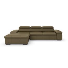Ecksofa Home Affaire, B:286cm H:73cm T:174cm, gr&uuml;n, Luxus-Microfaser Lederoptik (100% Polyester);Luxus-Microfaser ALTARA NUBUCK (100%