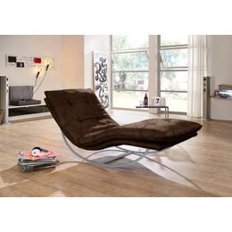 Relaxliege W.Schillig, B:75cm H:85cm T:169cm, braun, Stoff S37 (100% Polyester), Wohnzimmer, Sofas, "daily dreams", in Waffelkissen-Optik,