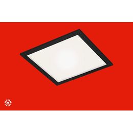 LED Panel "7191016 SIMPLE", 1, H: 5,5cm, Kunststoff-Metall, schwarz-weiß, Briloner Leuchten, Leuchten, Deckenlampe, 29,5x29,5x5,5cm, 12W, Wohnzimmer,