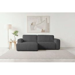 Schlafsofa Home Affaire, B:250cm H:82cm T:143cmdunkelgrau, 92% Polyester, 8% Nylon, Sofas, "Noord Schlafecksofa, Breite 250 cm", Cord, Struktur,