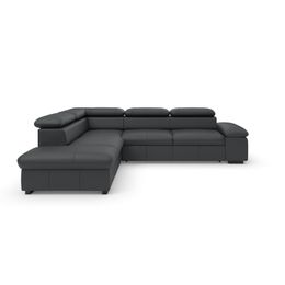 Ecksofa Home Affaire, B:272cm H:73cm T:226cm, schwarz, Luxus-Microfaser Lederoptik (100% Polyester);Luxus-Microfaser weich (9)0% Polyester / 10%