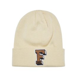 Beanie Fubu "Fubu Accessoires FA224-001-2 COLLEGE BEANIE CREME/BROWN", Damen, Gr. onesize, creme, braun, Kunstfaser, Mützen Beanie