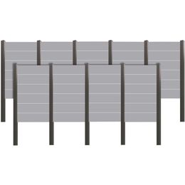TETZNER & JENTZSCH Sichtschutzelement "ROUNDROCK 7", H/L: 180cm x 9,3m, Pfosten: 10 Stk., grau, TETZNER & JENTZSCH, Garten, Zaunelemente, Satiniertes Glas in