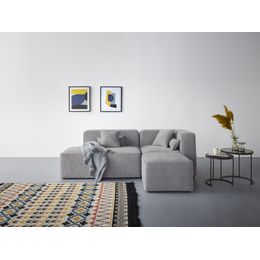 Ecksofa Home Affaire, B:233cm H:76,5cm T:93cm, grau, 100% Polyester, Wohnzimmer, Sofas, "Sundstrup L-Form", Modulserie, individuelle Zusammenstellung