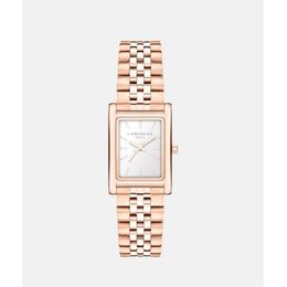 Quarzuhr Liebeskind Berlin "Classic Square", roségoldfarben, weiß, Armbanduhren, Damen, Quarzuhr, Armbanduhr, Damenuhr, Edelstahlarmband, analog