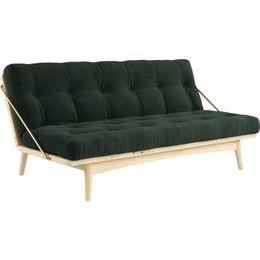 Schlafsofa Karup Design, B:190cm H:90cm T:130cm, gr&uuml;n, 100% Polyester, Jugendzimmer, Sofas, "Folk", aus massiven Kiefernholz, inkl. Futonmatratze