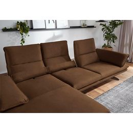 Ecksofa W.Schillig, B:291cm H:94cm T:164cm, braun, Stoff S37 (100% Polyester): Luxus-Microfaser in Lederoptik, Wohnzimmer, Sofas, "broadway,