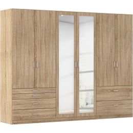 Kleiderschrank Rauch, B:271cm H:210cm T:54cm, braun, Holzwerkstoff, Schlafzimmer, Schränke, "Kleiderschrank Schrank Garderobe Wäscheschrank
