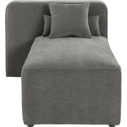 Ottomane Home Affaire, B:100cm H:76,5cm T:153cm, grau, 100% Polyester, Sofas, "Sundstrup", Modulserie, individuelle Zusammenstellung