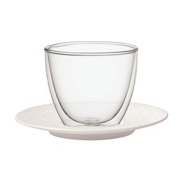 Villeroy & Boch VILLEROY & BOCH Latte-Macchiato-Glas "Café au Lait-Set Manufacture Rock 250 ml weiß", weiß, Trinkgefäße