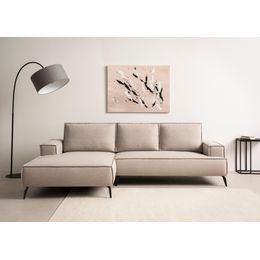 Ecksofa Home Affaire, B:275cm H:83cm T:173cmhellbeige, Wohnzimmer, Sofas, "TVINNU, L-Form, 275cm, in Cord und Leinenoptik", wahlweise Recamiere