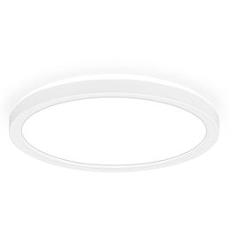 B.K.LICHT LED Deckenleuchte "BKL1598 Ultraflache Deckenlampe, LED Panel mit Backlight", 1, Ø 24cm H: 3cm, 1 Stk., weiß, Wohnzimmer, Leuchten, 4.000K,