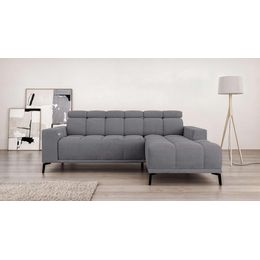 Ecksofa Home Affaire, B:249cm H:111cm T:174cm, grau, 100% Polyester, Wohnzimmer, Sofas, "CAZIE, Designsofa, L-Form, trendige Bubble-Optik", L-Form
