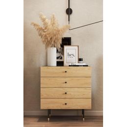 Kommode WOODMAN, B:80cm H:87cm T:44cm, schwarz, FSC-zertifizierter Holzwerkstoff, Schlafzimmer, Sideboards, "Jugend", Echtholzfurnier aus Eiche, in 2