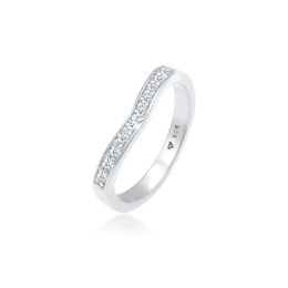 Elli DIAMONDS Damen Diamantring "Diamanten (0.15 ct) V-Form Verlobung 925 Silber", 56mm, 0,03 P1 = bei 10-facher Vergr&ouml;&szlig;erung erkennbare Einschl&uuml;sse