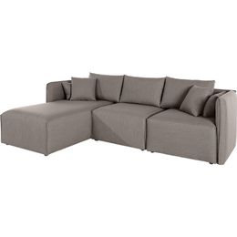 Ecksofa OTTO HOME, B:262cm H:74cm T:172cm, grau, Struktur (100% Polypropylene), Wohnzimmer, Sofas, "Nöre L-Form", 3 Teile, in vielen Bezugsqualitäten