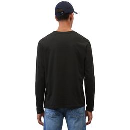 Marc O'Polo MARC O'POLO Herren Langarmshirt, schwarz, Gr. XXXL, Jersey, Obermaterial: 100% Baumwolle, Shirts, mit dezentem Logo-Print vorne