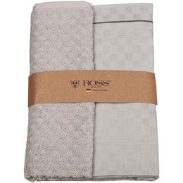 Geschirrtuch Ross, B:50cm L:70cm, silber, 100% Baumwolle, 50% Baumwolle, 50% Leinen, Geschirrt&uuml;cher, "2er Set 908, 1 Geschirrtuch + 1
