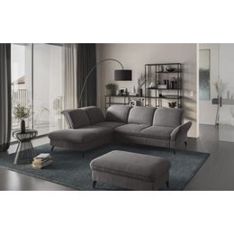 Sit & More Ecksofa SIT & MORE, B:288cm H:88cm T:242cm, grau, 90% Polyester, 10% Polyamid, Wohnzimmer, Sofas, "Leandro L-Form", Wahlweise mit Bett-, Kopfteil -