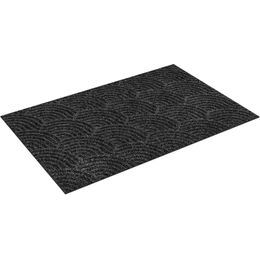 Teppich, B:60cm H:8mm L:90cm, grau, wash+dry by Kleen-Tex, Polyester, Wohnzimmer, Teppiche, "Waves", In- und Outdoor geeignet, waschbar, Wohnzimmer