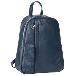 Samantha Look Damen Cityrucksack, blau, Leder, Rindsleder, Rucks&auml;cke, Echt Leder, Made in Italy
