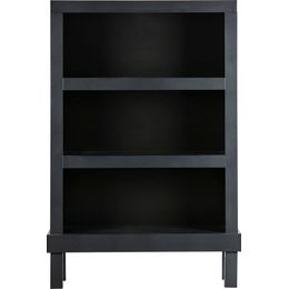 Regal Woood, B:107cm H:160cm T:39cm, schwarz, FSC-zertifizierter Holzwerkstoff, Wohnzimmer, Regale, "Bonk", ausgestattet mit drei Regalen, Breite 107