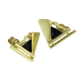 OSTSEE-SCHMUCK Damen Paar Ohrstecker "- Caleno - Gold 333/000 - Onyx", Gelbgold 333, gold, Gelbgold 333, Ohrringe