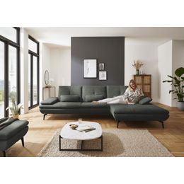 Ecksofa DIE PLANBAR, B:322cm H:93cm T:188cm, gr&uuml;n, 100% Recyceltes Polyester, Wohnzimmer, Sofas, "MP-IN23002 L-Form", wahlweise mit Armteil- und