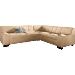Ecksofa DOMO collection, B:247cm H:77cm T:212cm, braun, Wohnzimmer, Sofas, "Norma Top, elegant und modern, flache Armlehnen, L-Form", wahlweise mit
